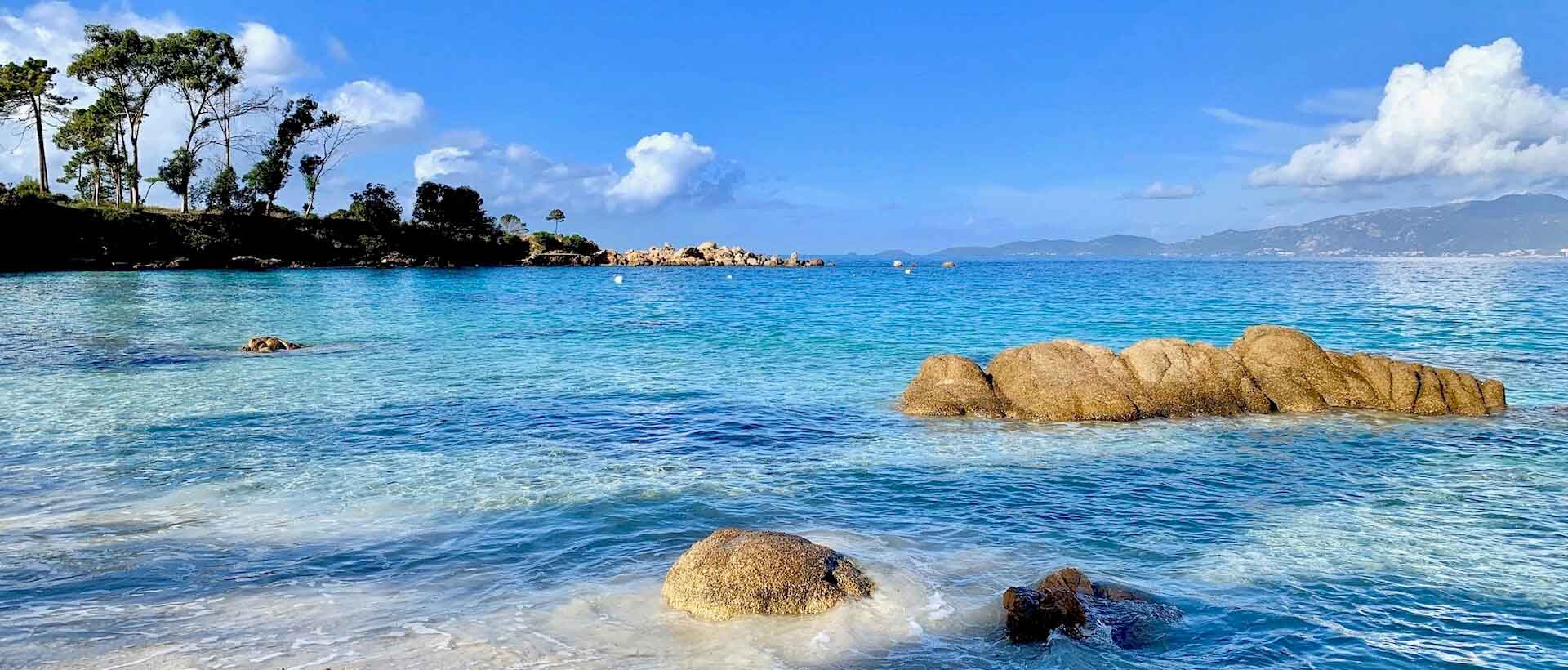 La plage de Mare e Sole ou plage d'Argent, en Corse